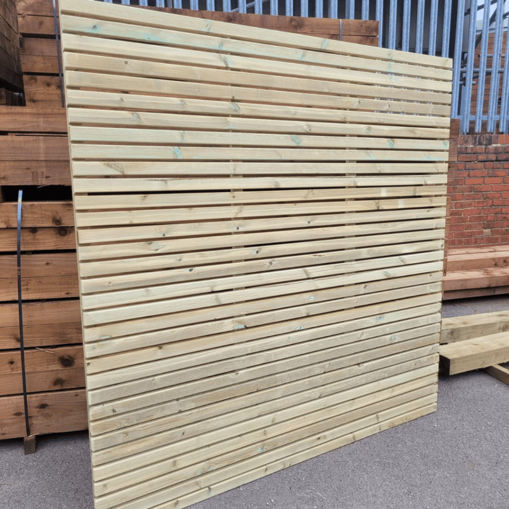 Deluxe Contemporary Slatted Fence Panels - CMR Timber LTD